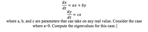 Solved Dx/dt = ax + by dy/dt = cx where a, b, and c are | Chegg.com