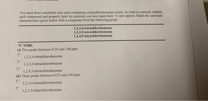 Solved 1 2 4 5 Tetrachlorobenzene Ii Four Peaks Between