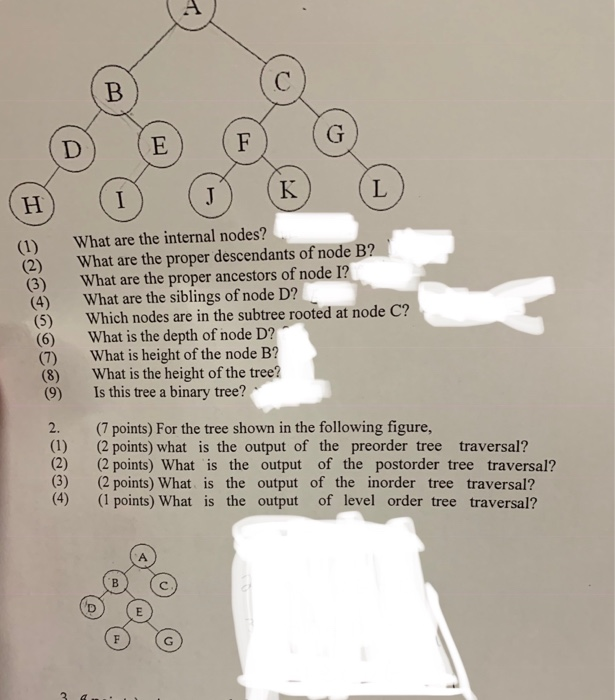 Solved (5) (6) What are the internal nodes? What are the | Chegg.com