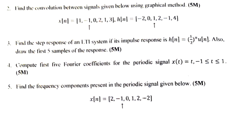 Solved 2. Find the convolution between signals given below | Chegg.com