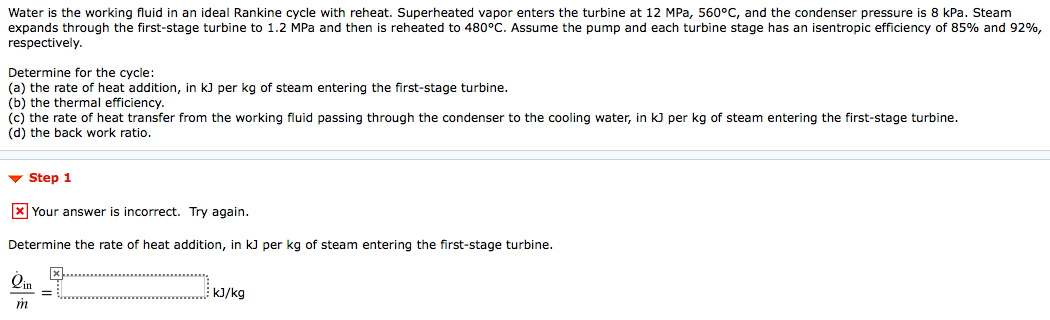 Solved Water is the working fluid in an ideal Rankine cycle | Chegg.com