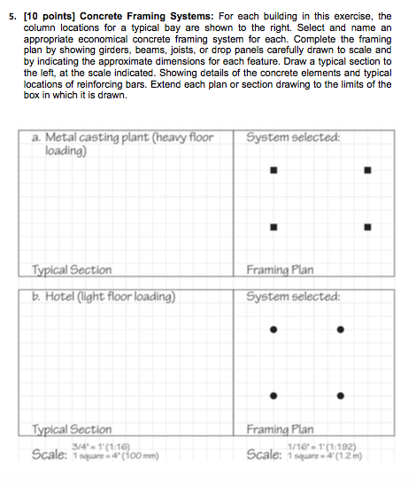 5. [10 points] Concrete Framing Systems: For each | Chegg.com
