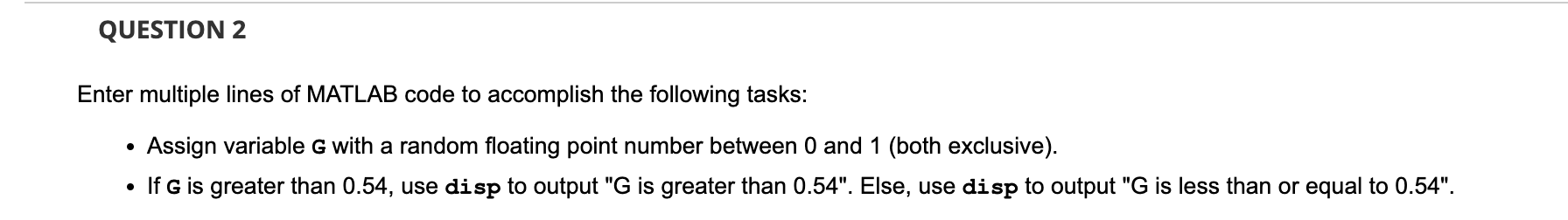 Solved Enter Multiple Lines Of Matlab Code To Accomplish The 