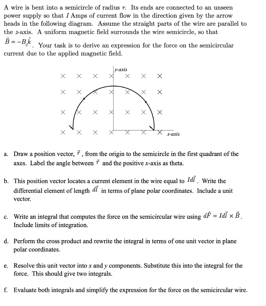 Solved A wire is bent into a semicircle of radius r. Its | Chegg.com