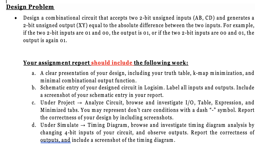 Design Problem - ﻿Design a combinational circuit that | Chegg.com