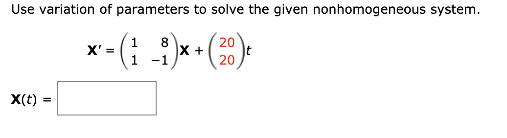 Solved Use variation of parameters to solve the given | Chegg.com