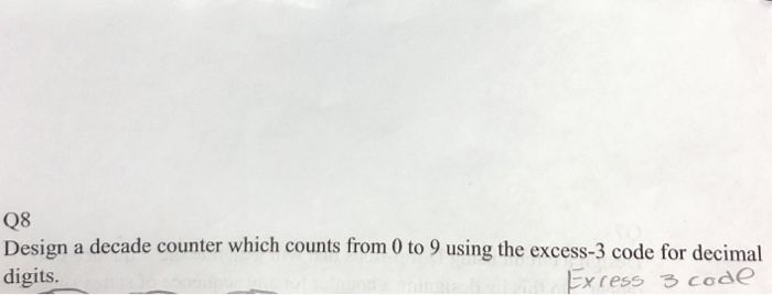 Solved Q8 Design a decade counter which counts from 0 to 9 | Chegg.com