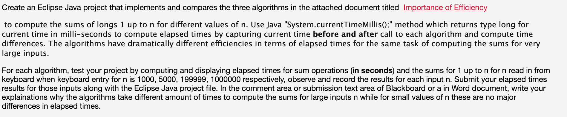 Solved Create an Eclipse Java project that implements and | Chegg.com
