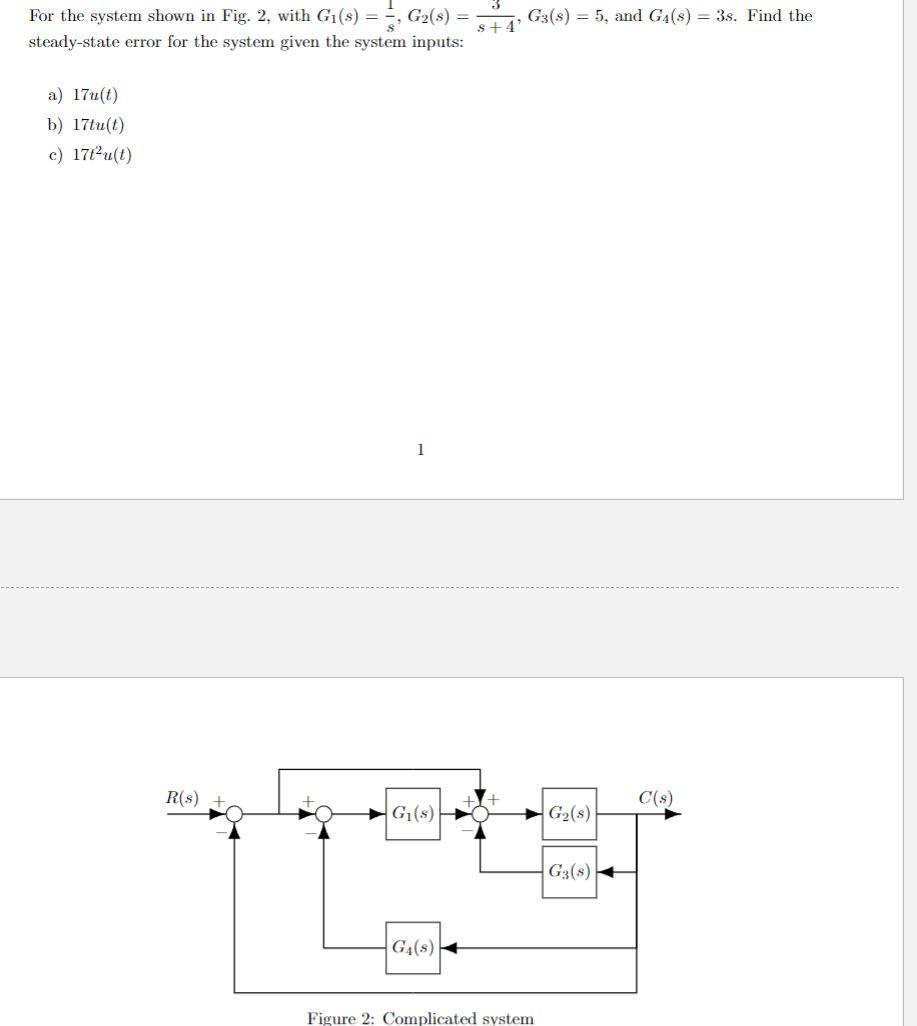 Solved For the system shown in Fig. 2, with | Chegg.com
