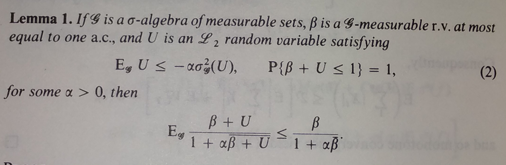 Solved (2) Lemma 1. If G is a o-algebra of measurable sets, | Chegg.com
