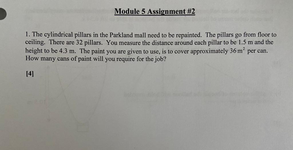 Solved Module 5 Assignment #2 1. The cylindrical pillars in | Chegg.com
