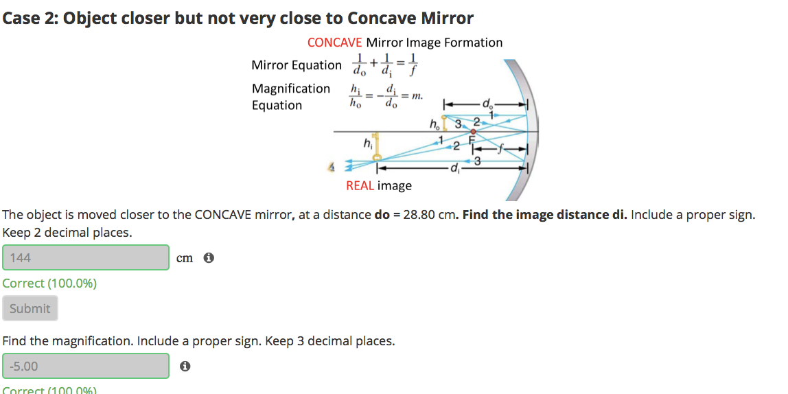Solved 1 Reflection -CONCAVE Mirrors Pay attention to the | Chegg.com
