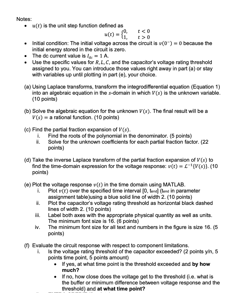 Solved PARALLEL RLC CIRCUIT (total 100 points) Consider the | Chegg.com