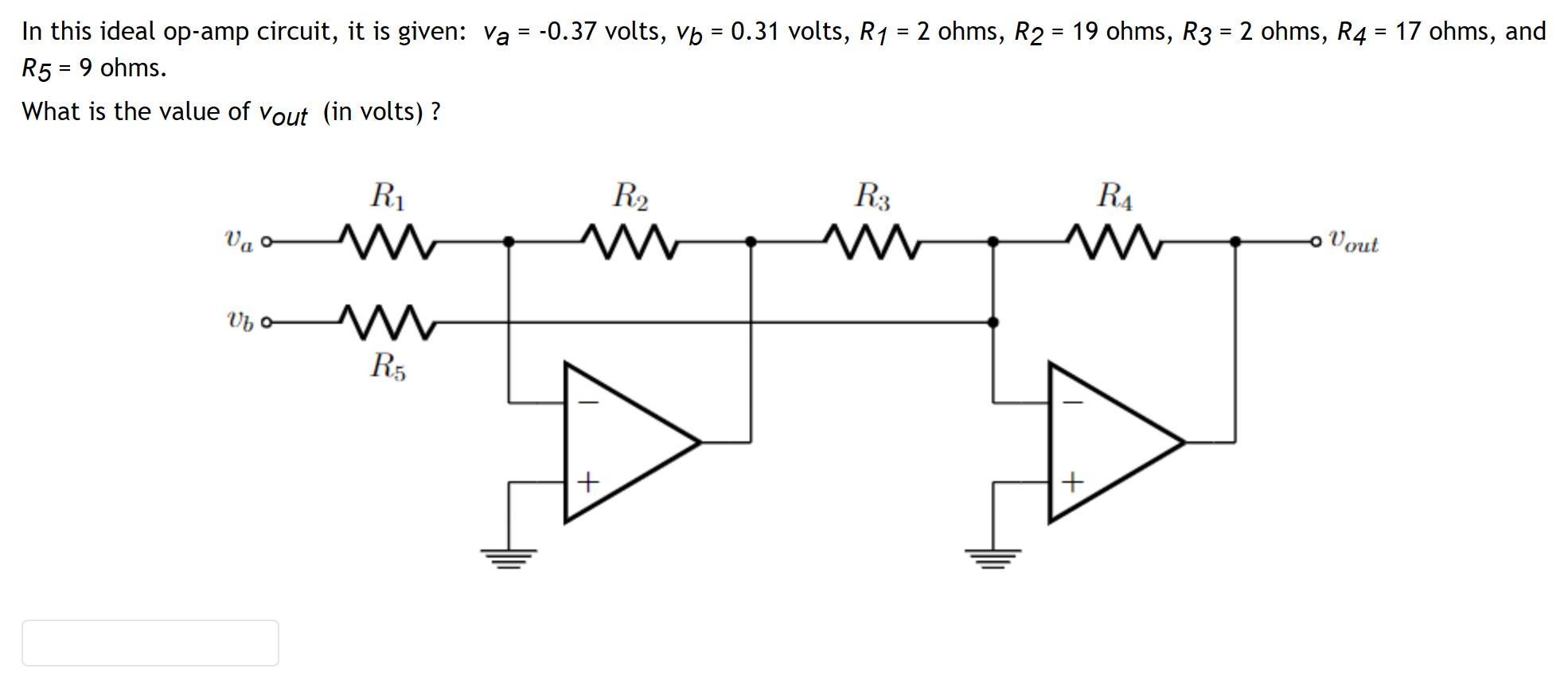 Solved In this ideal op-amp circuit, it is given: R1=3 ohms, | Chegg.com