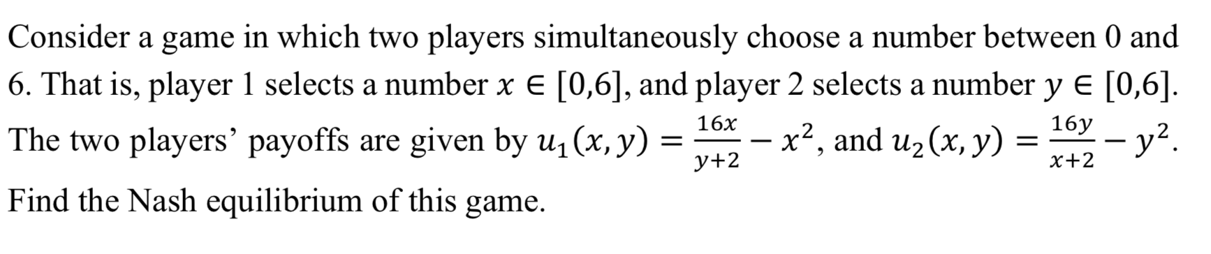 Solved Consider a game in which two players simultaneously | Chegg.com