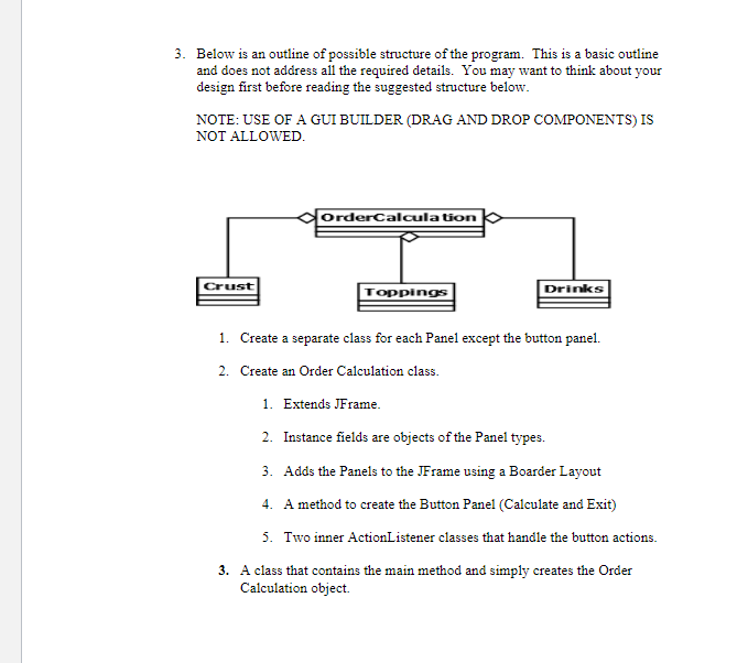 Solved Just need help writing the Java Code portion of this | Chegg.com