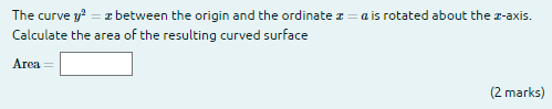 Solved The curve \\( y^{2}=x \\) between the origin and the | Chegg.com