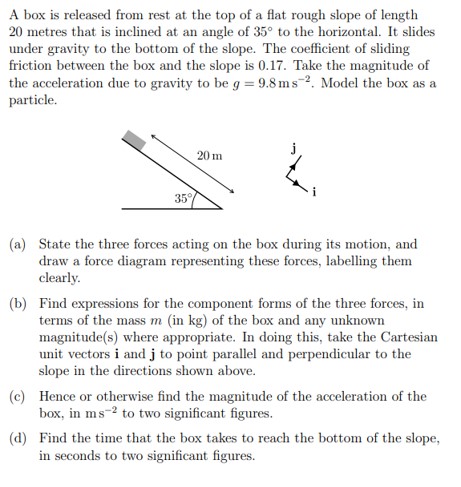Solved A box is released from rest at the top of a flat | Chegg.com
