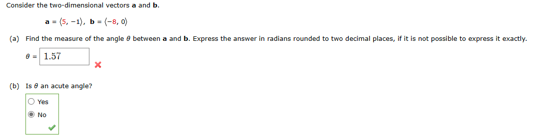 Solved Consider the two-dimensional vectors a and b. | Chegg.com