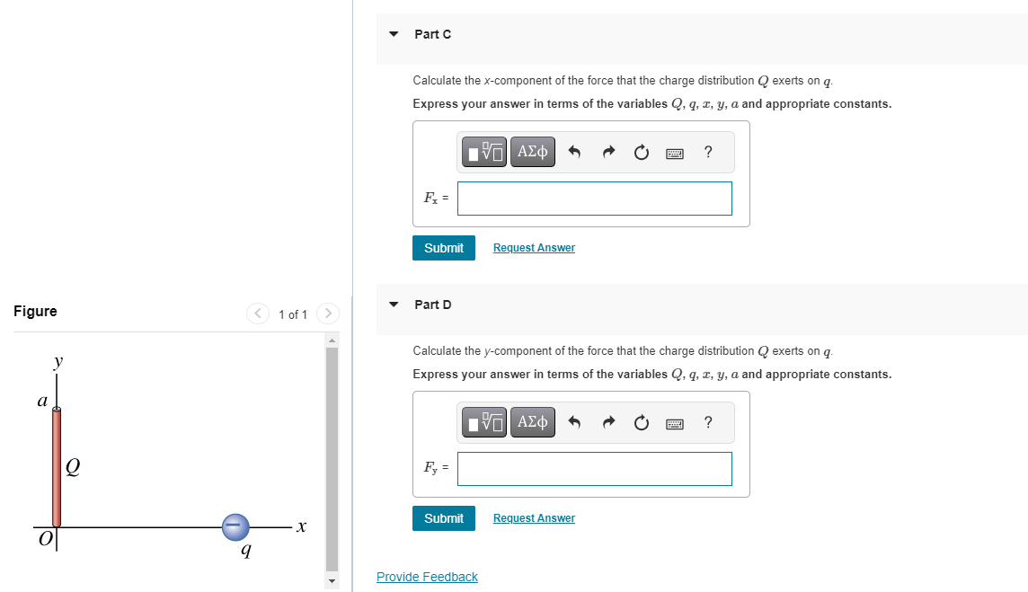 Solved Positive charge Q is distributed uniformly along the | Chegg.com