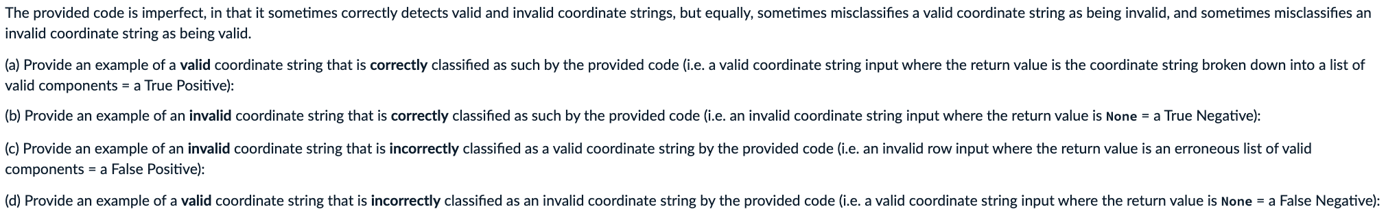 Solved The code below is intended to validate a string | Chegg.com