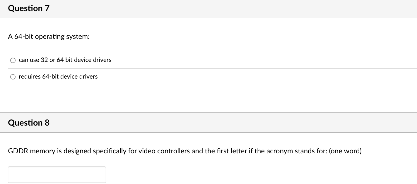 Solved A 64-bit operating system: can use 32 or 64 bit | Chegg.com