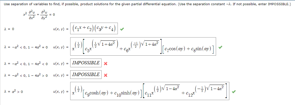 Solved Use Separation Of Variables To Find If Possible