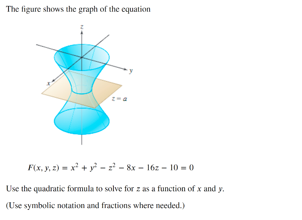 Solved The figure shows the graph of the equation z= a F(x, | Chegg.com