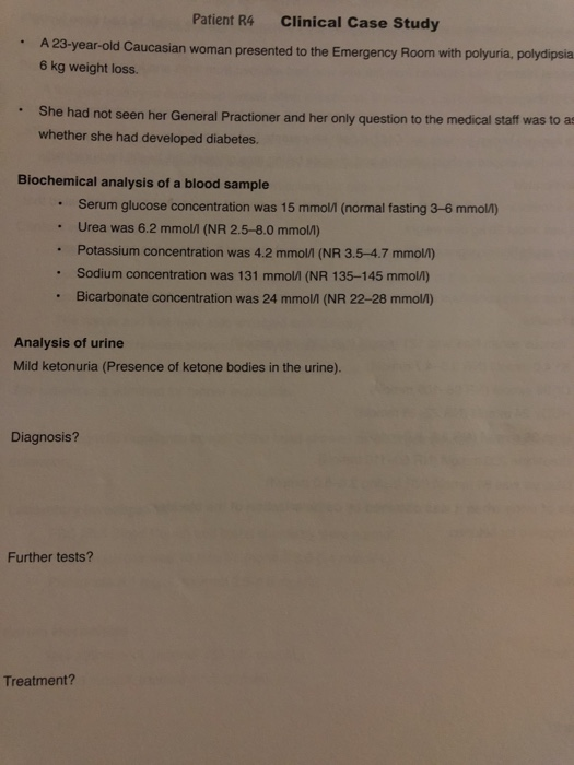 Solved Patient R4 Clinical Case Study A 23-year-old | Chegg.com