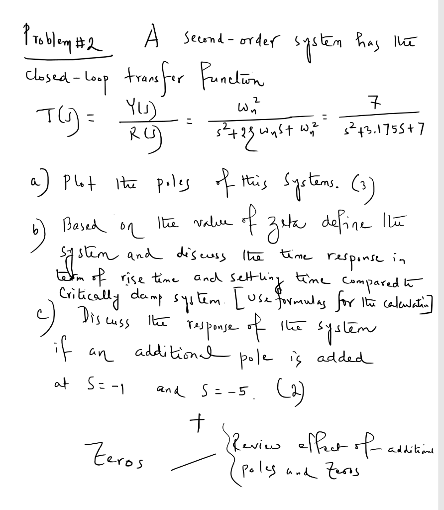 Solved Problem #2 wn ㅋ こ Based on The value Zeta define the | Chegg.com