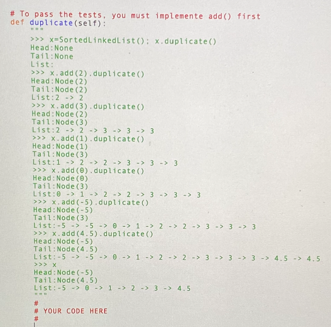 Solved We will implement a class called SortedLinkedList | Chegg.com