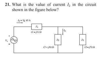 What is the value of current I2 ﻿in the circuit shown | Chegg.com