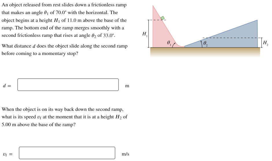 Solved An object released from rest slides down a | Chegg.com