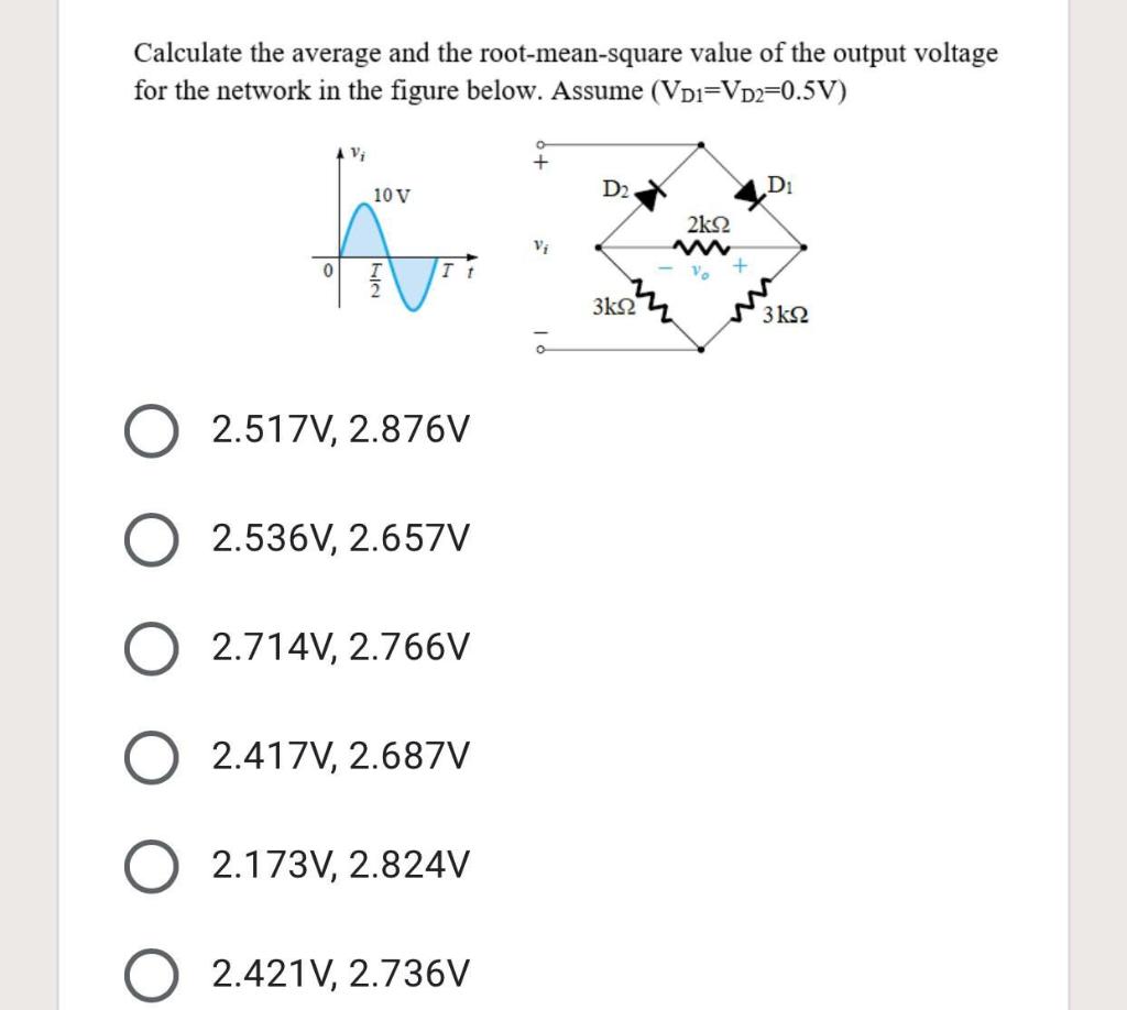 Solved Calculate the average and the root-mean-square value | Chegg.com
