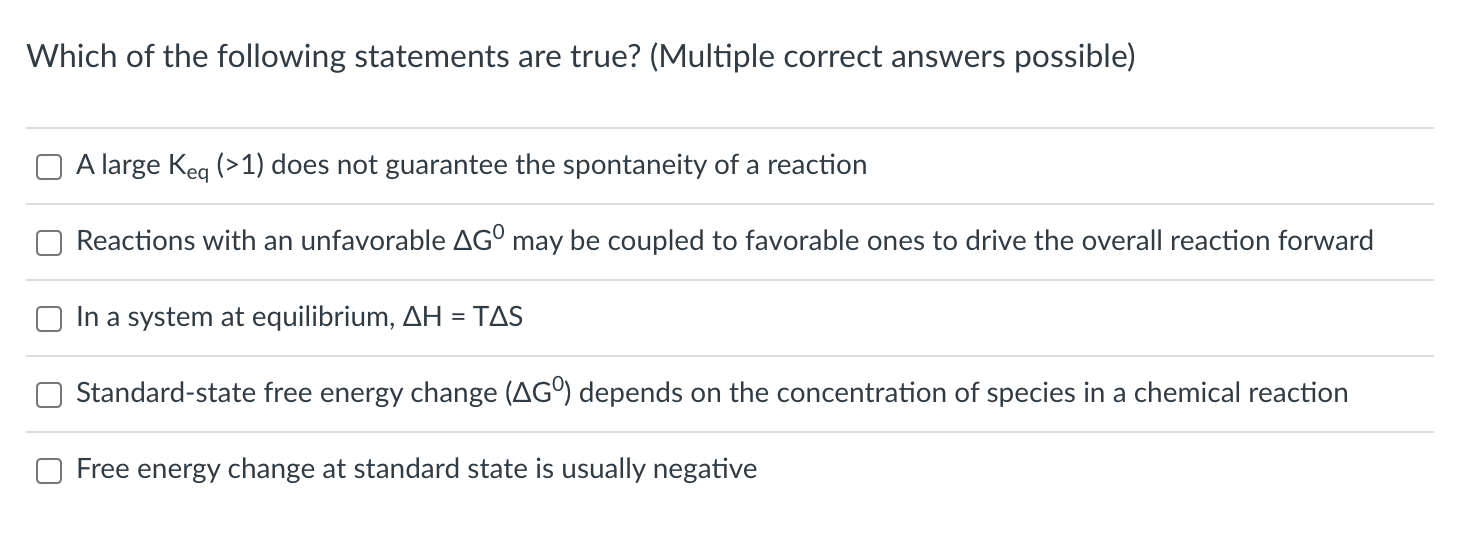 Solved Which of the following statements are true? (Multiple | Chegg.com