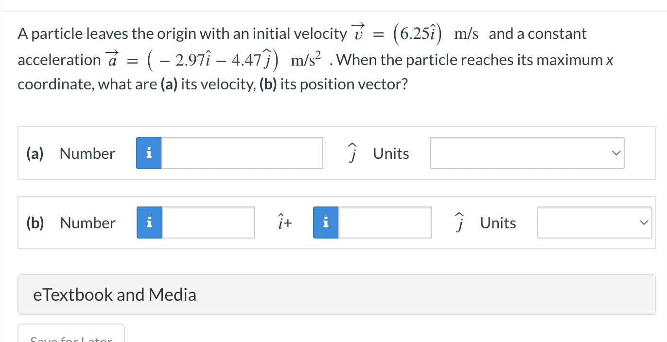 Solved A particle leaves the origin with an initial velocity | Chegg.com