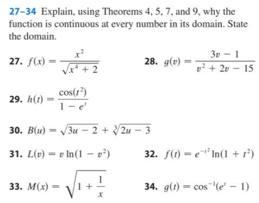 27-34 Explain, using Theorems 4, 5, 7, and 9, why the | Chegg.com