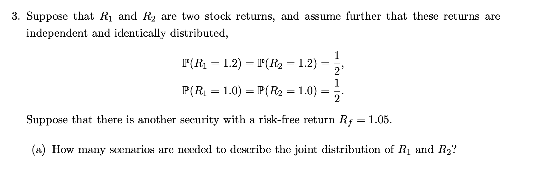 Solved Suppose that R1 and R2 are two stock returns, and | Chegg.com