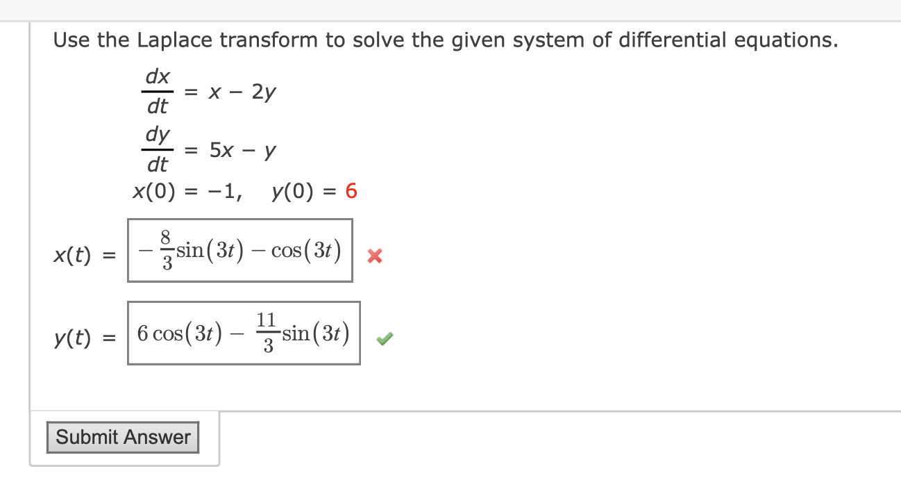 Solved Use the Laplace transform to solve the given system | Chegg.com