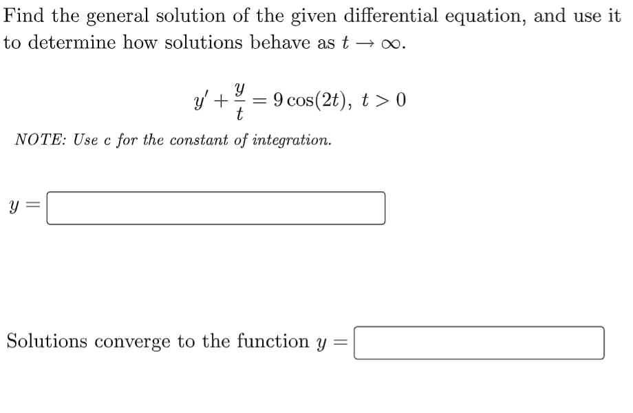 Solved Find the general solution of the given differential | Chegg.com