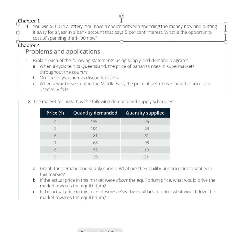 Solved Chapter 1 4 You win $100 in a lottery. You have a | Chegg.com