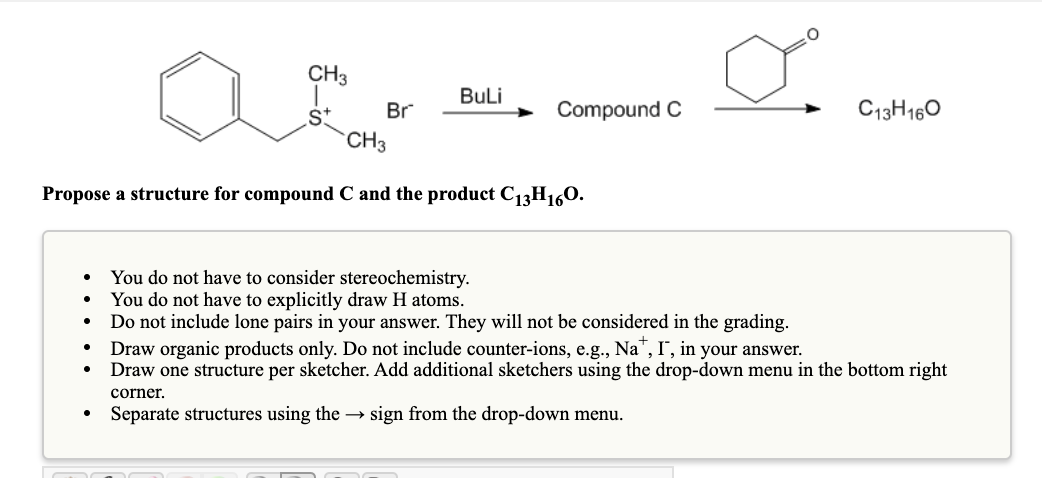 Solved CH3 Buli Compound C C13H160 st Br CH3 Propose a | Chegg.com
