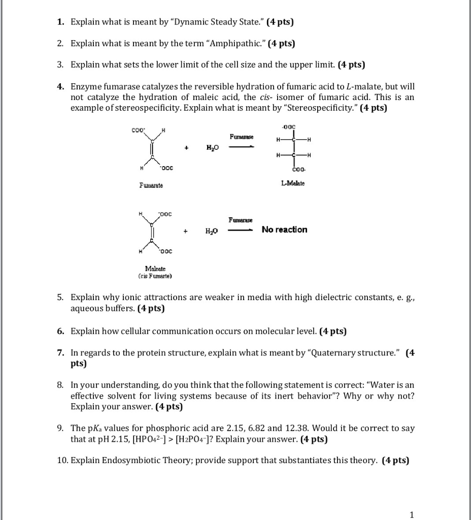 Solved 1. Explain what is meant by “Dynamic Steady State." | Chegg.com
