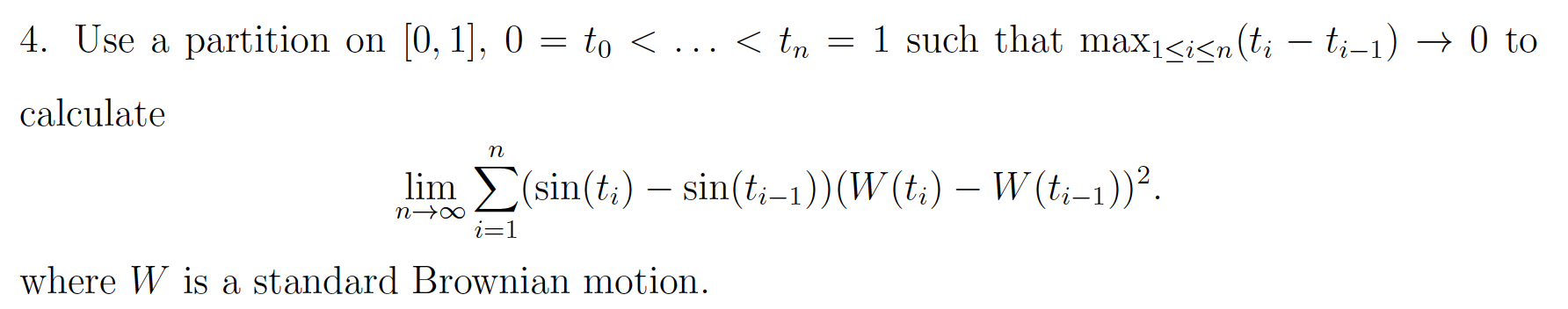 Solved 4. Use a partition on [0, 1], 0 = to