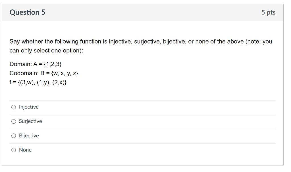Solved Say Whether The Following Function Is Injective 8567