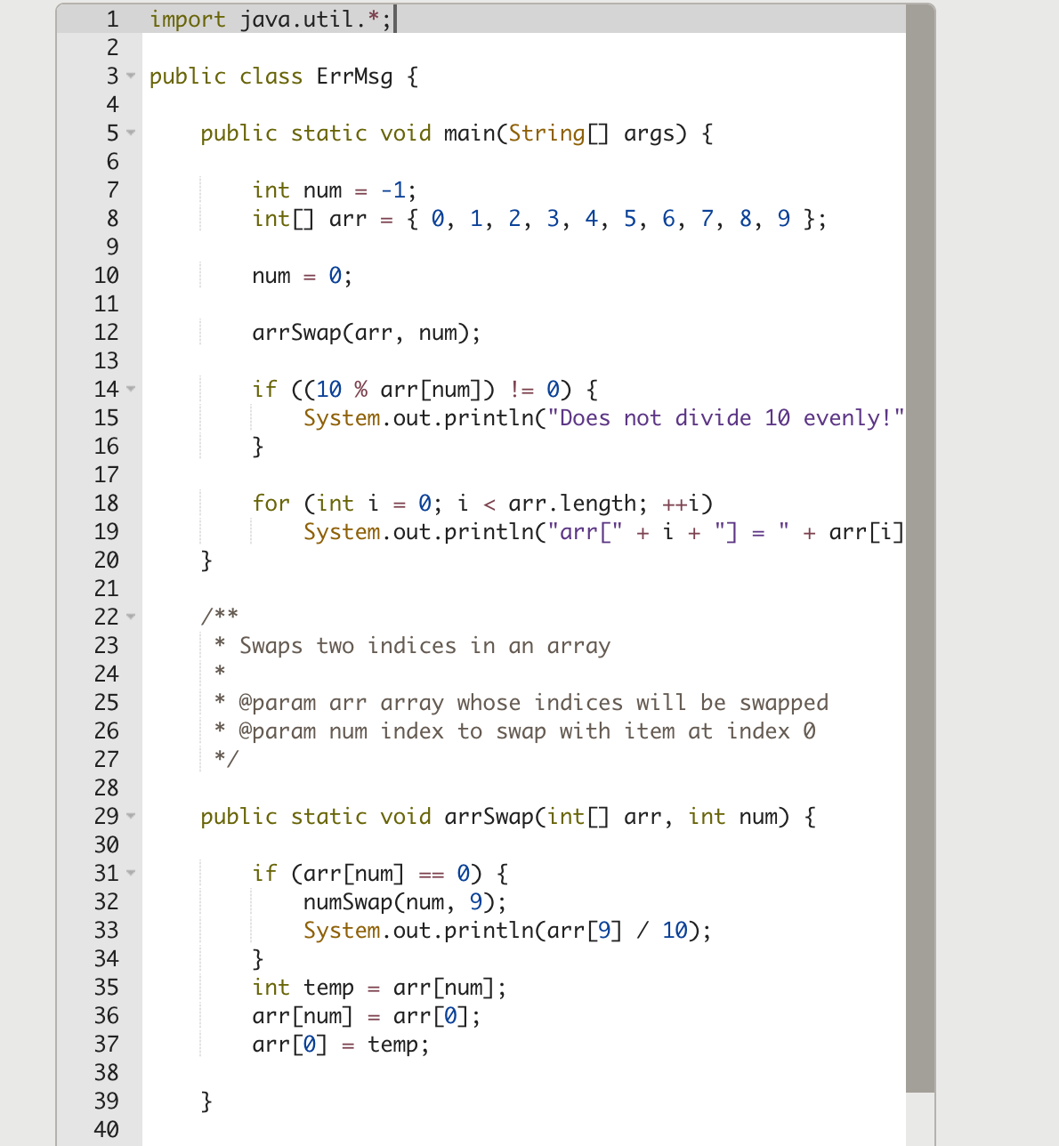 Solved When this code is run, it outputs the following error | Chegg.com