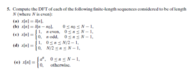 Solved 5. Compute the DFT of each of the following | Chegg.com