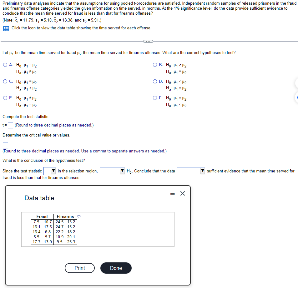 Solved Preliminary data analyses indicate that the | Chegg.com