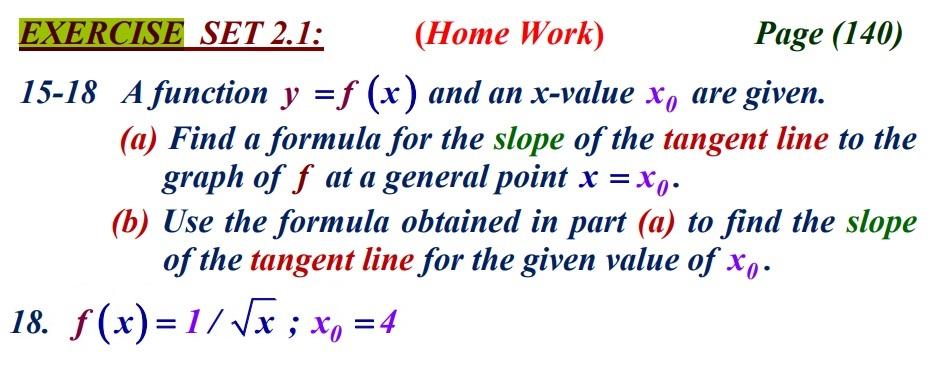 Solved 15-18 A function y=f(x) and an x-value x0 are given. | Chegg.com