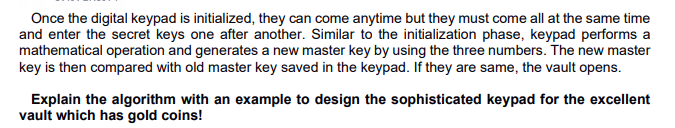 Solved Designing Cryptographic Algorithm for Secure Vault | Chegg.com